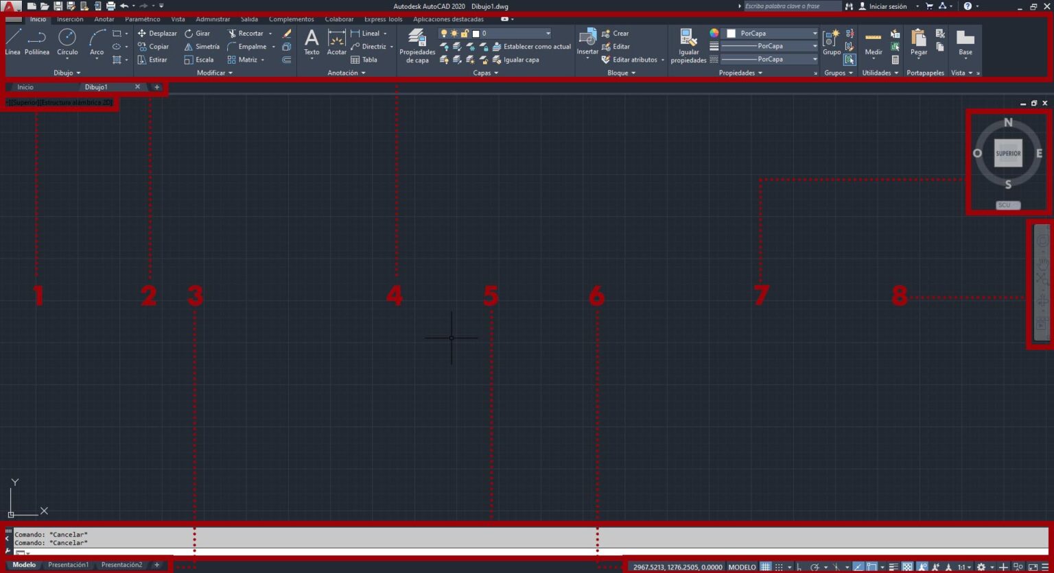 ᐈ Interfaz de AutoCAD | Los elementos más importantes【2025